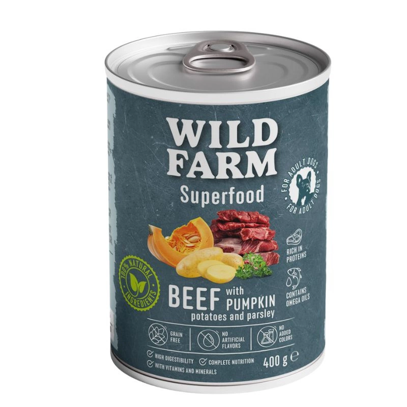 Wild Farm Superfood Bœuf 6x400g - Alimentation sans céréales pour ...