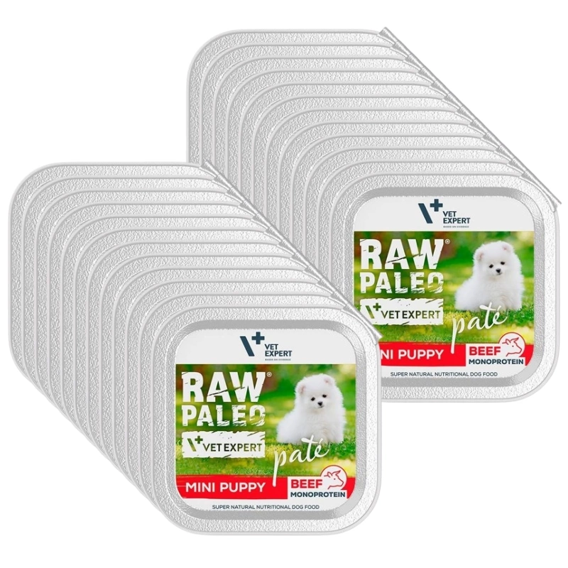 Vetexpert RAW PALEO PATE MINI chiot boeuf 24x150g - boîte de boeuf ...